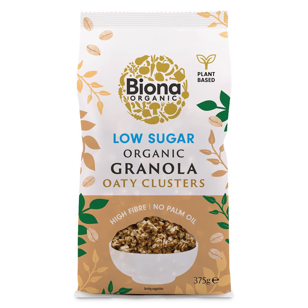 Biona Organic Granola Oaty Clusters Low Sugar 375g