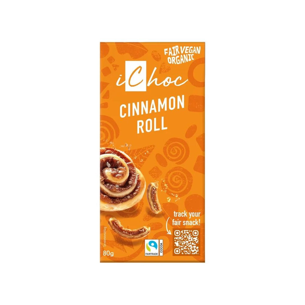 iChoc iChoc Cinnamon Roll Chocolate Organic Vegan 80g